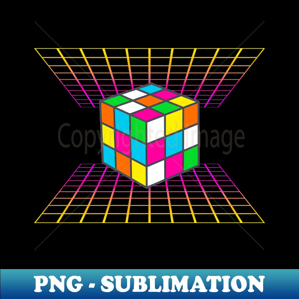 Vintage Rubiks Cube - PNG Transparent Sublimation Design - U | Inspire ...