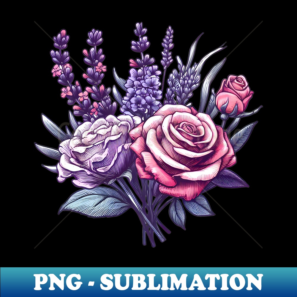 Serene Fusion Roses and Lavenders - PNG Transparent Digital | Inspire ...
