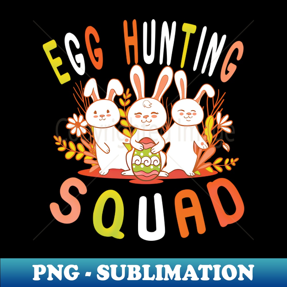 Cute Bunny Rabbit Egg Hunting Squad Easter Egg - Instant PNG | Inspire ...