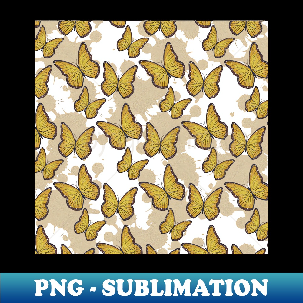 cute girly yellow butterfly pattern with a splash paint back - Inspire ...