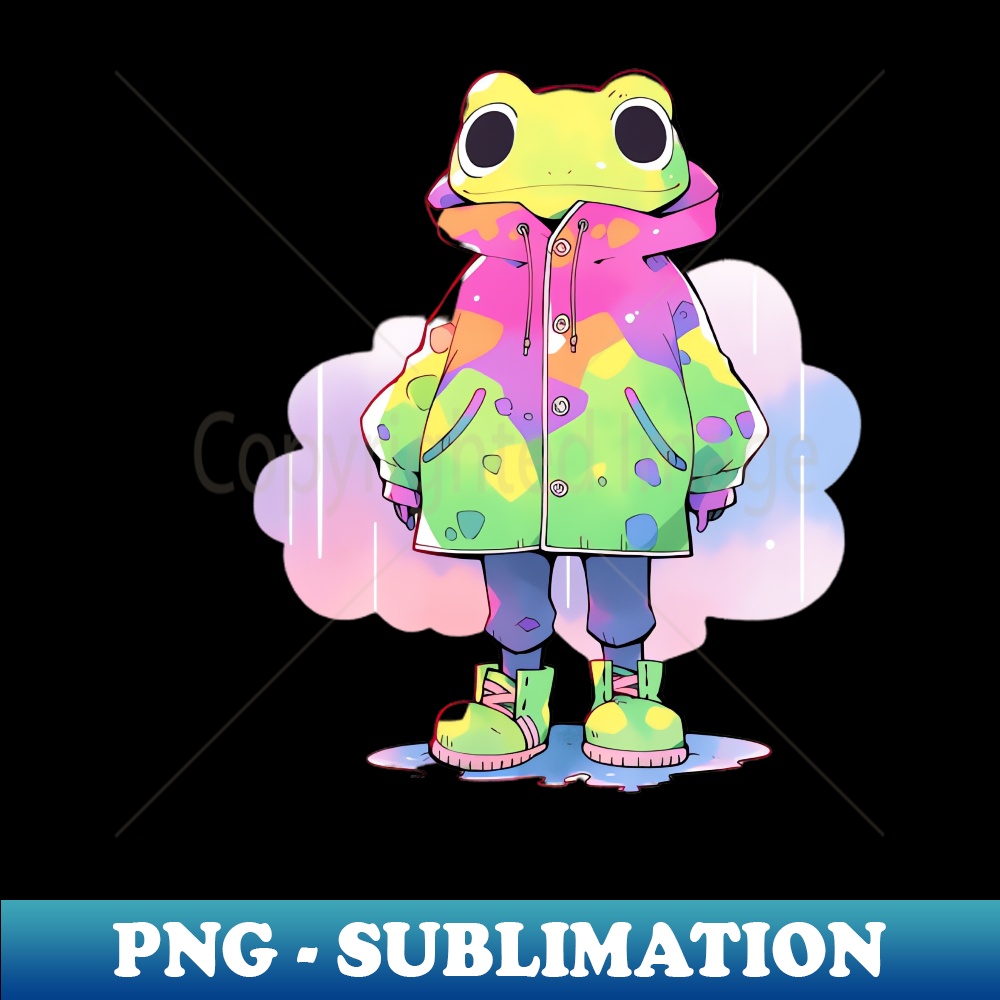 Anime Frog Wearing Raincoat - Aesthetic Sublimation Digital - Inspire ...