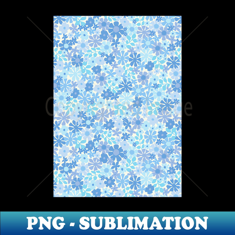 RETRO BLUE FLORALS GROOVY 60S PATTERN DITSY DAISY SCANDINAVI | Inspire ...