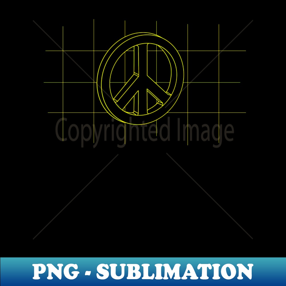 GRID DRAWING for peace in yellow - Instant PNG Sublimation D - Inspire ...