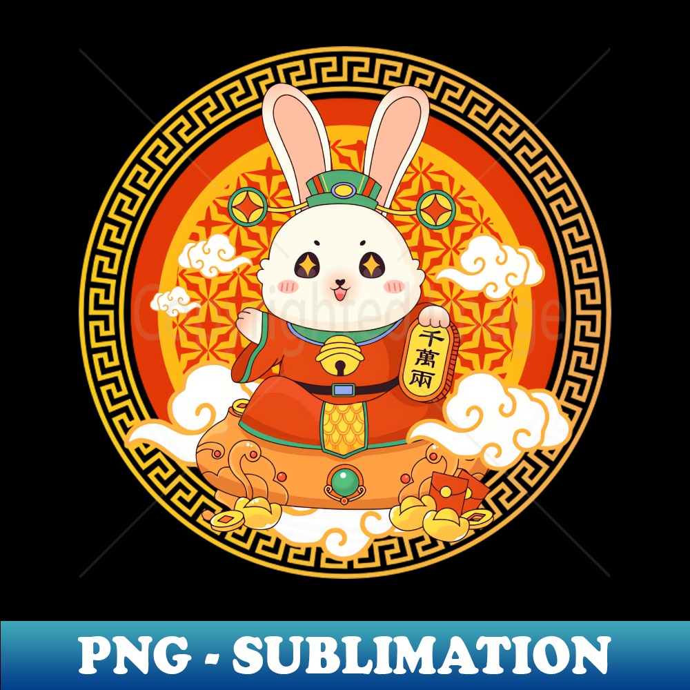 Year of the Rabbit Cute God of Wealth Chinese New Year - PNG | Inspire ...