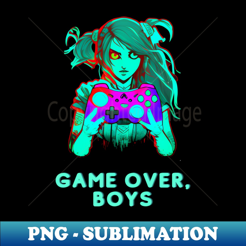 Gamer Girl Game Over Boys - Modern Sublimation PNG File - Un | Inspire ...