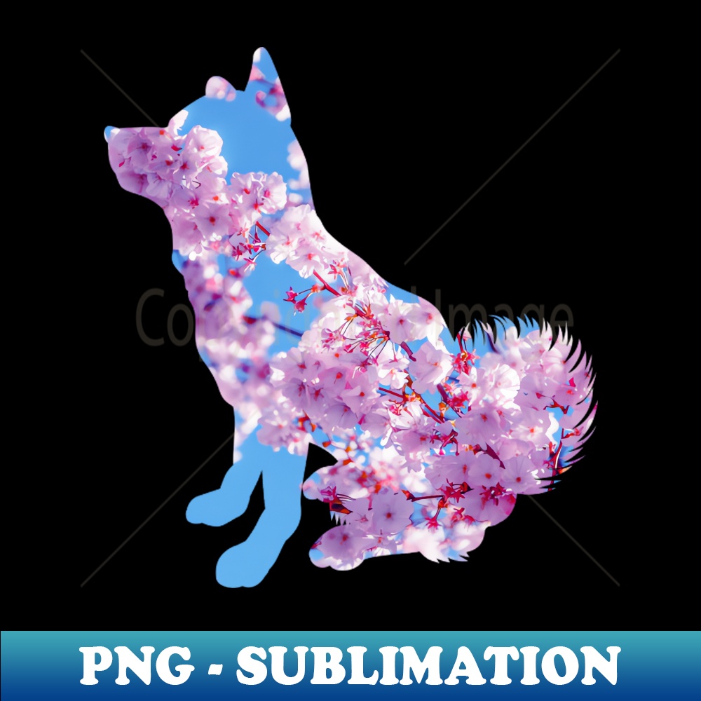 Cherry Blossom Sakura Dog - High-Quality PNG Sublimation Dow | Inspire ...