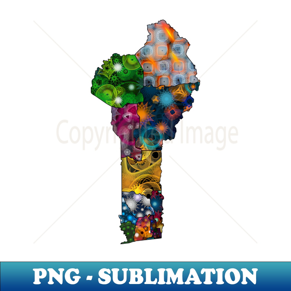 Spirograph Patterned Benin Departments Map - Creative Sublim | Inspire ...