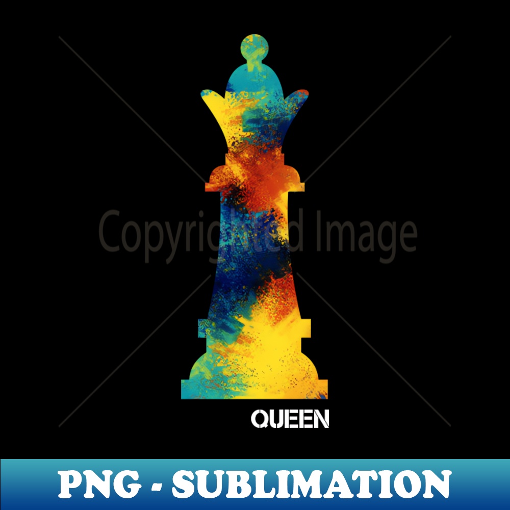Queen Chess Piece Color Splash - PNG Transparent Sublimation | Inspire ...