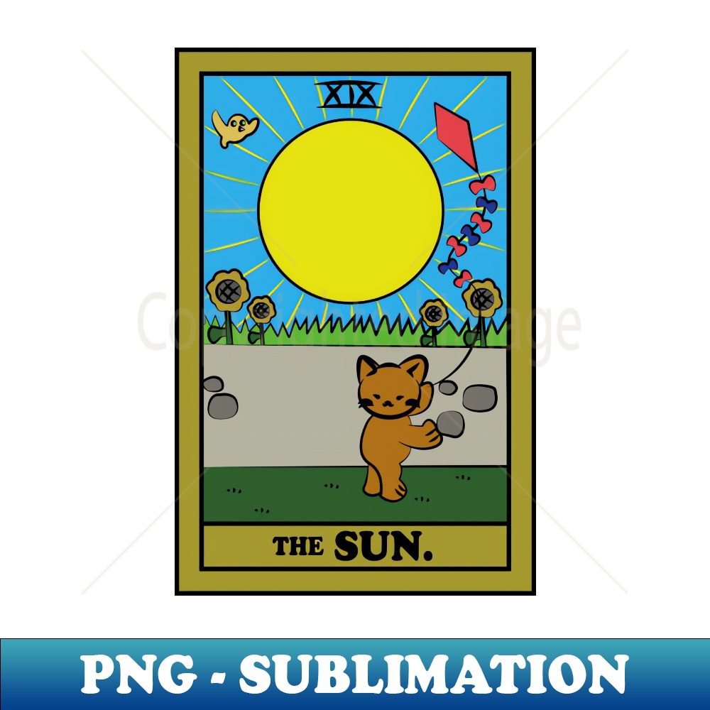 TAROT CARDS THE SUN CAT - PNG Transparent Sublimation Desi | Inspire Uplift