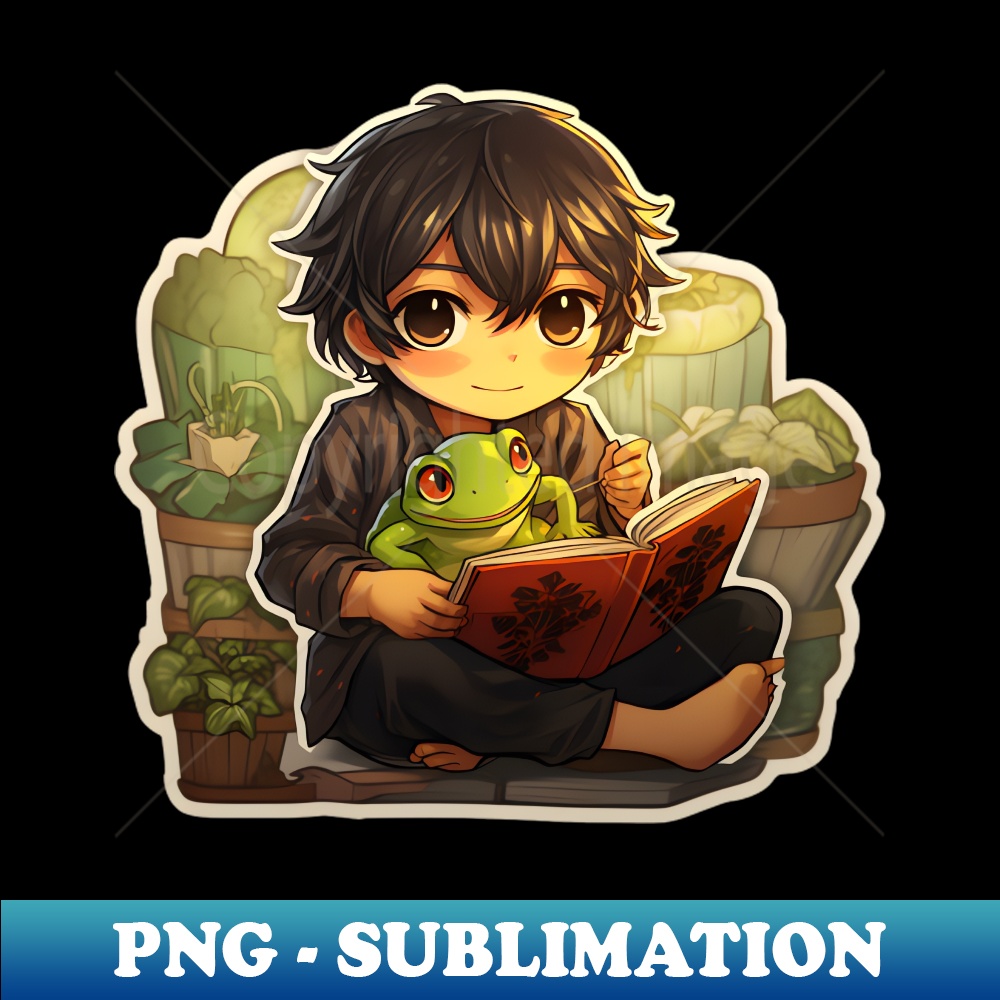 Cottagecore Anime Frog Boy Sticker - High-Resolution PNG Sub - Inspire ...