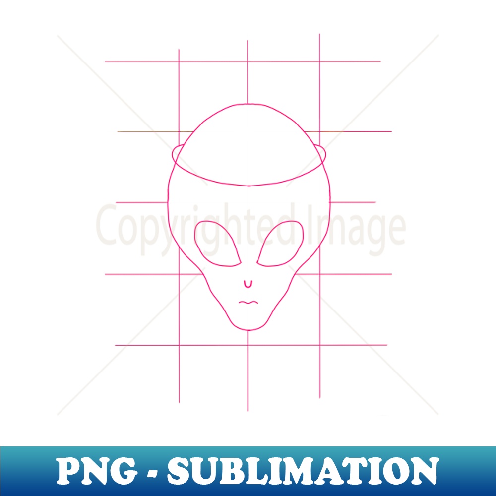 GRID DRAWING Alien Alien with a halo - High-Resolution PNG S | Inspire ...