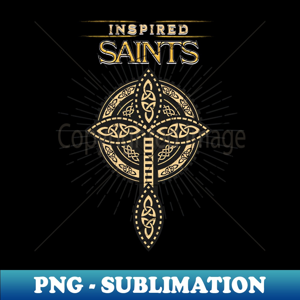 Inspired Saints - Celtic Cross - Retro PNG Sublimation Digit | Inspire Uplift