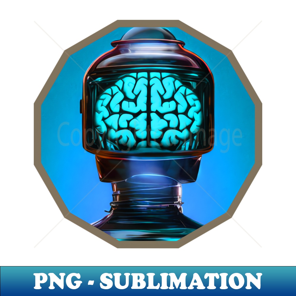 Jarhead - robot with a brain in a jar - blue - Exclusive PNG | Inspire ...