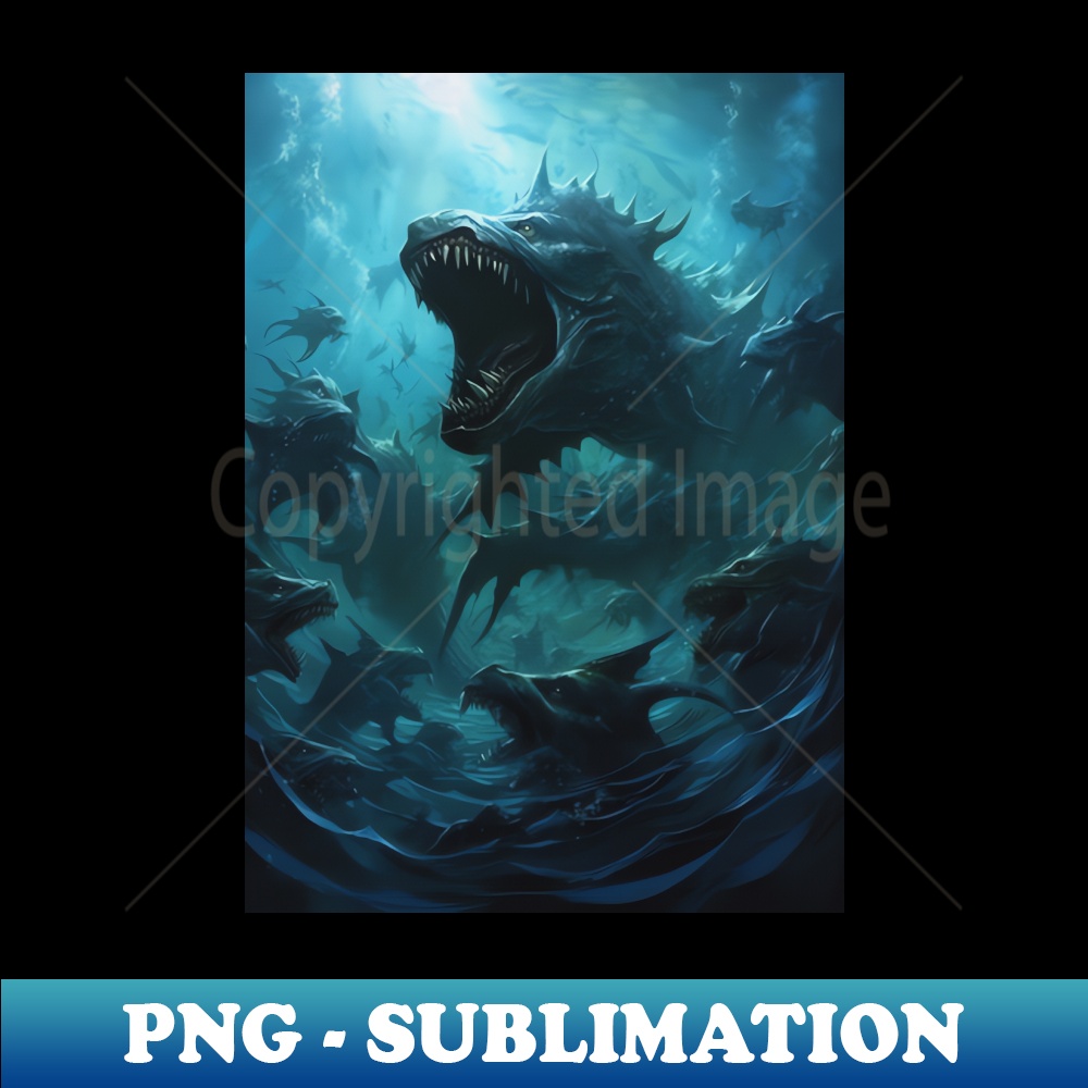 Dark Fantasy Sea Monster - PNG Transparent Digital Download | Inspire ...