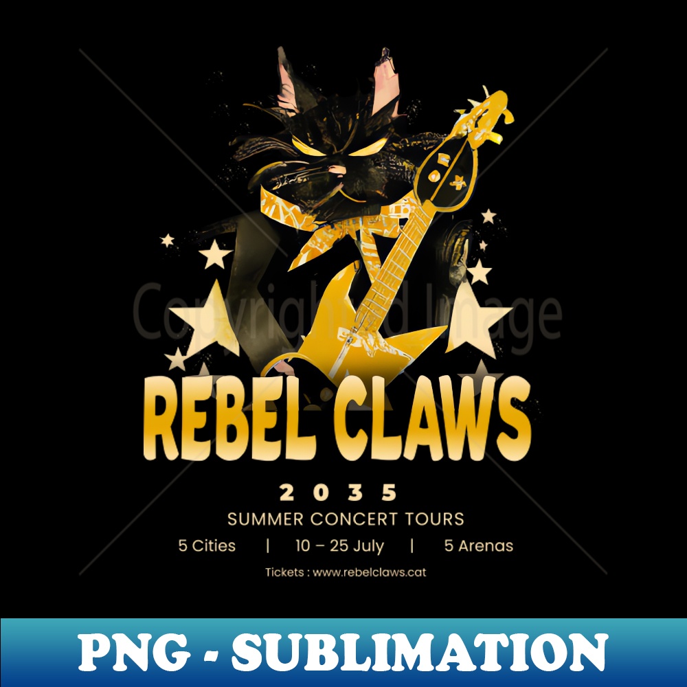 Tour poster cat rockband Rebel Claws - PNG Sublimation Digit | Inspire ...