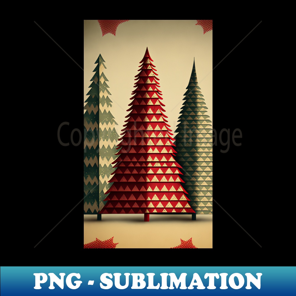 Geometry Christmas Trees with Plaid Black Background - Inst | Inspire ...