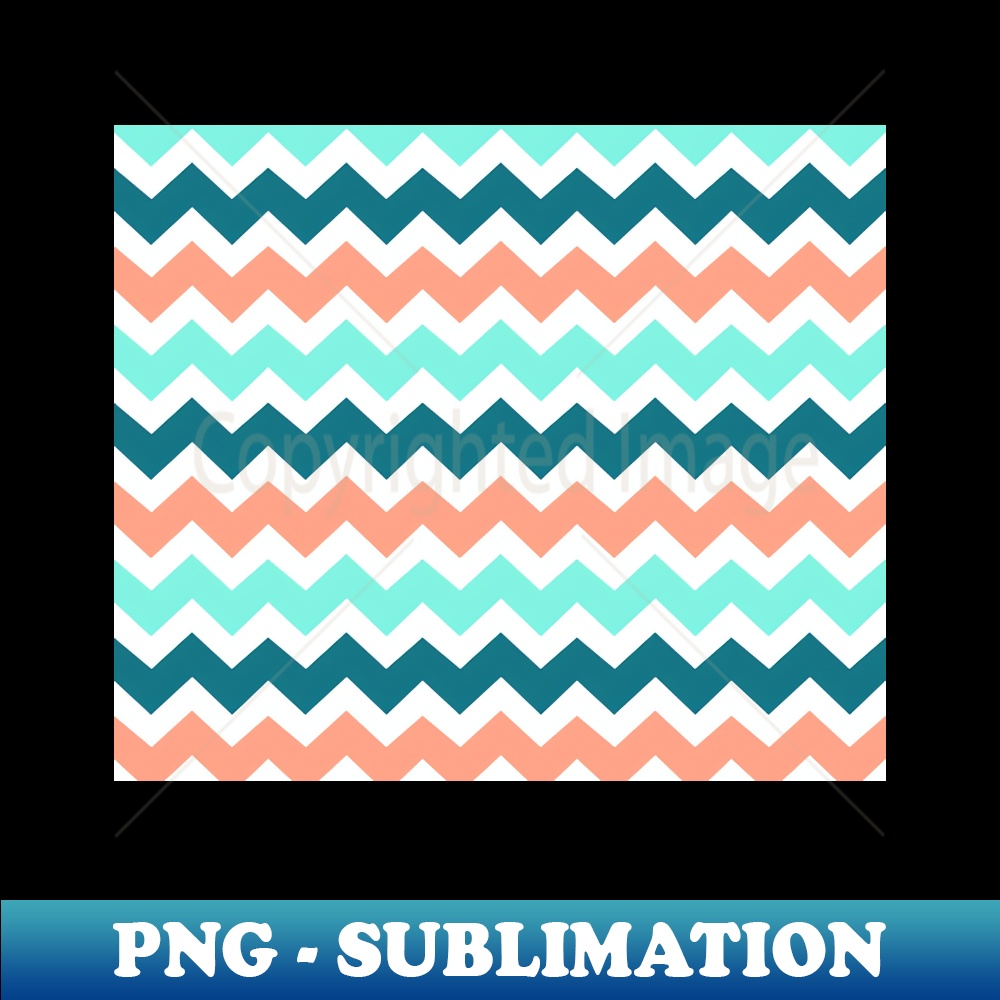 Coral Blue Aqua White Chevron - Stylish Sublimation Digital | Inspire ...