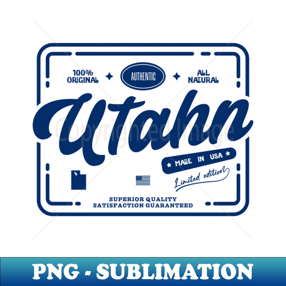 Original Utahn Cool Vintage Dark Stamp Label Print Utah Resi | Inspire ...