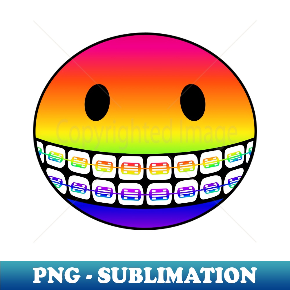 Rainbow Smiley Face with Rainbow Braces - Modern Sublimation | Inspire ...