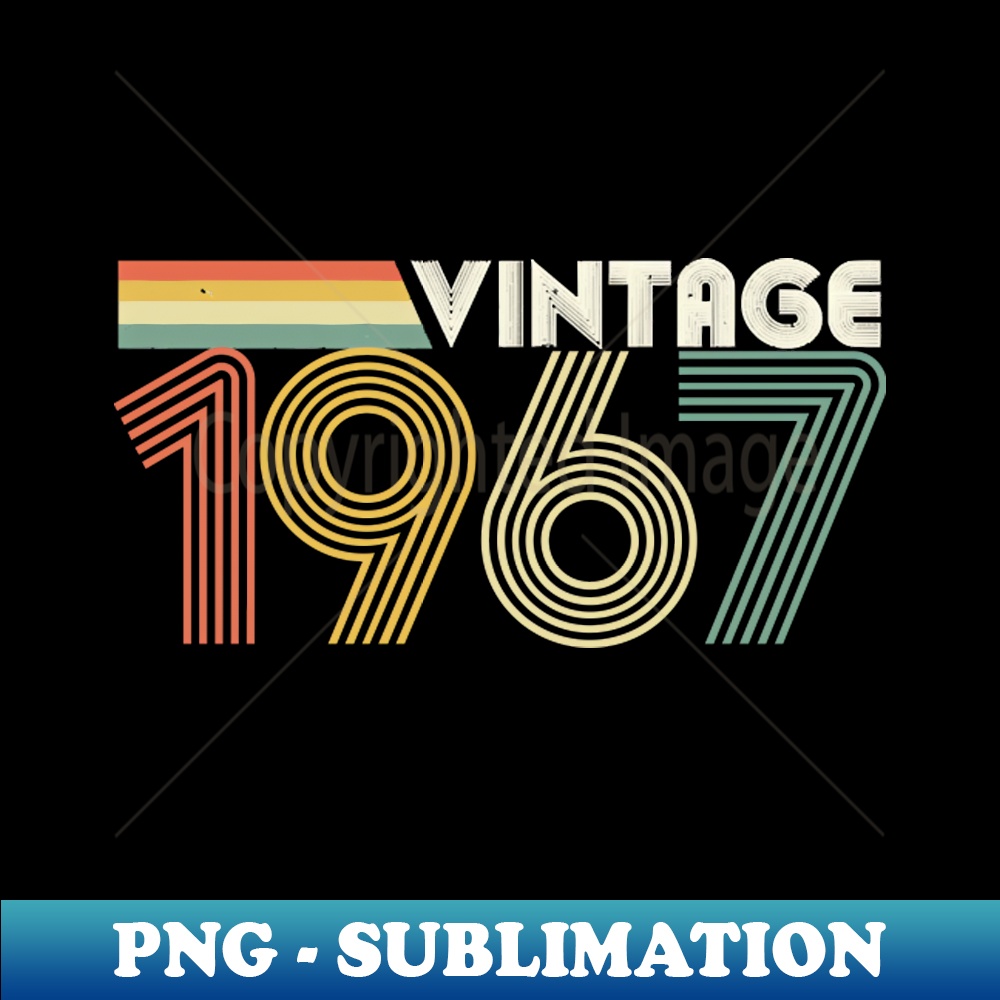 Vintage 1967 54th Birthday - Instant PNG Sublimation Downloa | Inspire ...