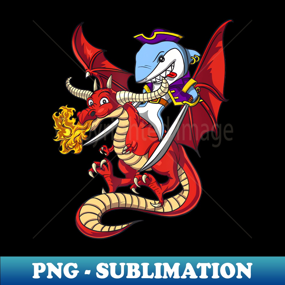 Shark Pirate Captain Riding Dragon Fantasy Mythical Creature | Inspire ...