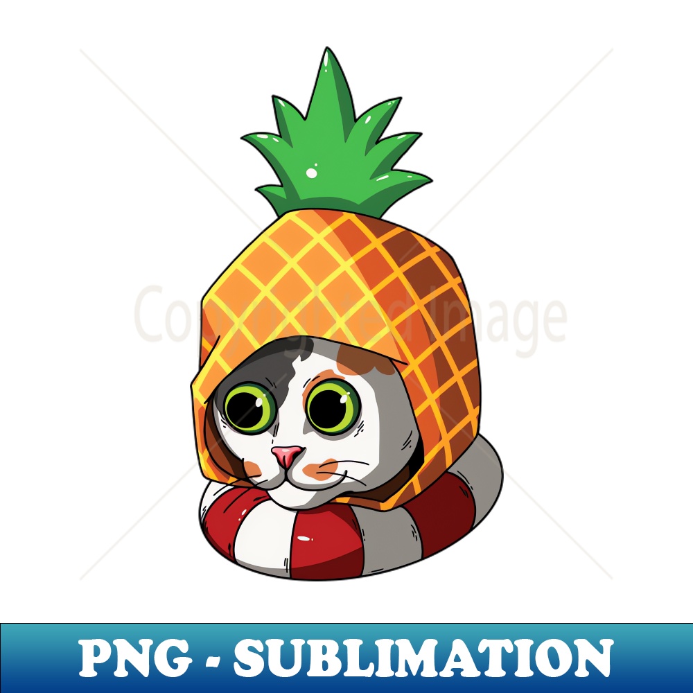 Funny Cat With Pineapple on head - Creative Sublimation PNG | Inspire ...