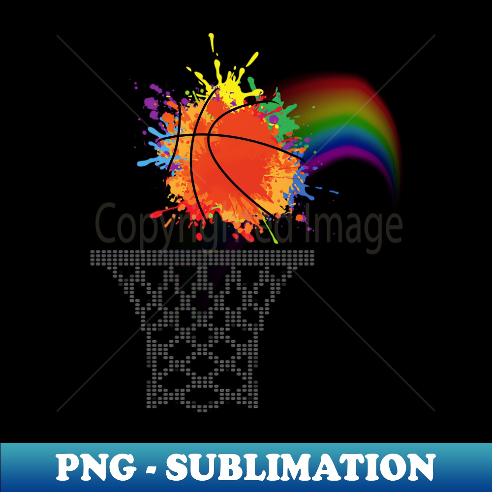Rainbow Pride Basketball - Sublimation-Ready PNG File - Capt | Inspire ...