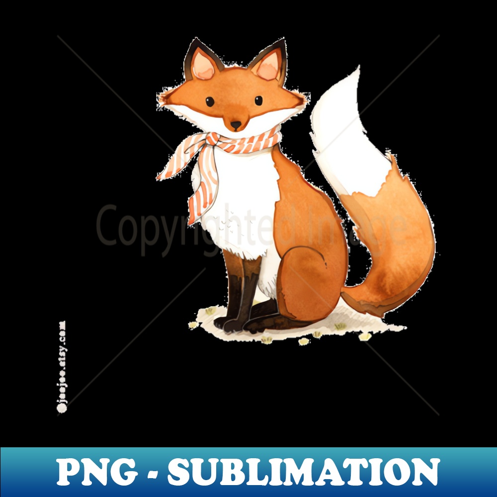 Fox with Scarf in Watercolor - Professional Sublimation Digi | Inspire ...