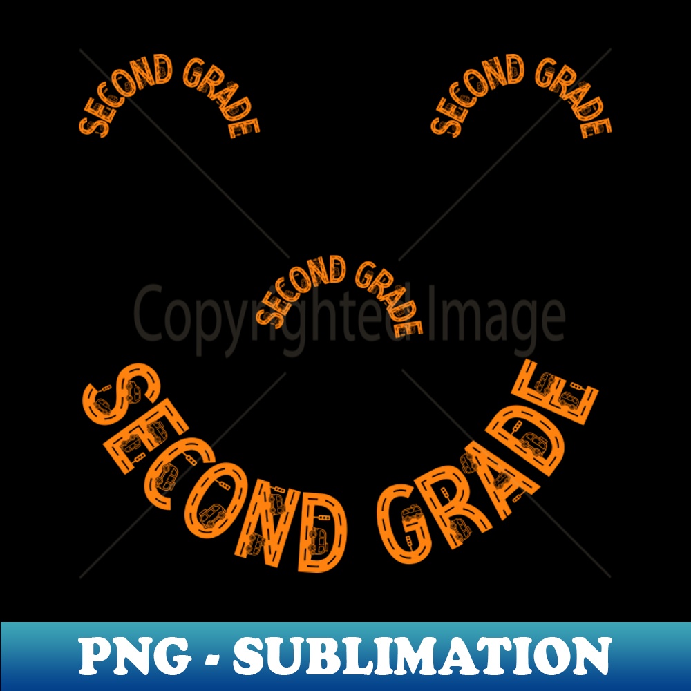 Second Grade Smiley Face Cars Font - Sublimation-Ready PNG F | Inspire ...