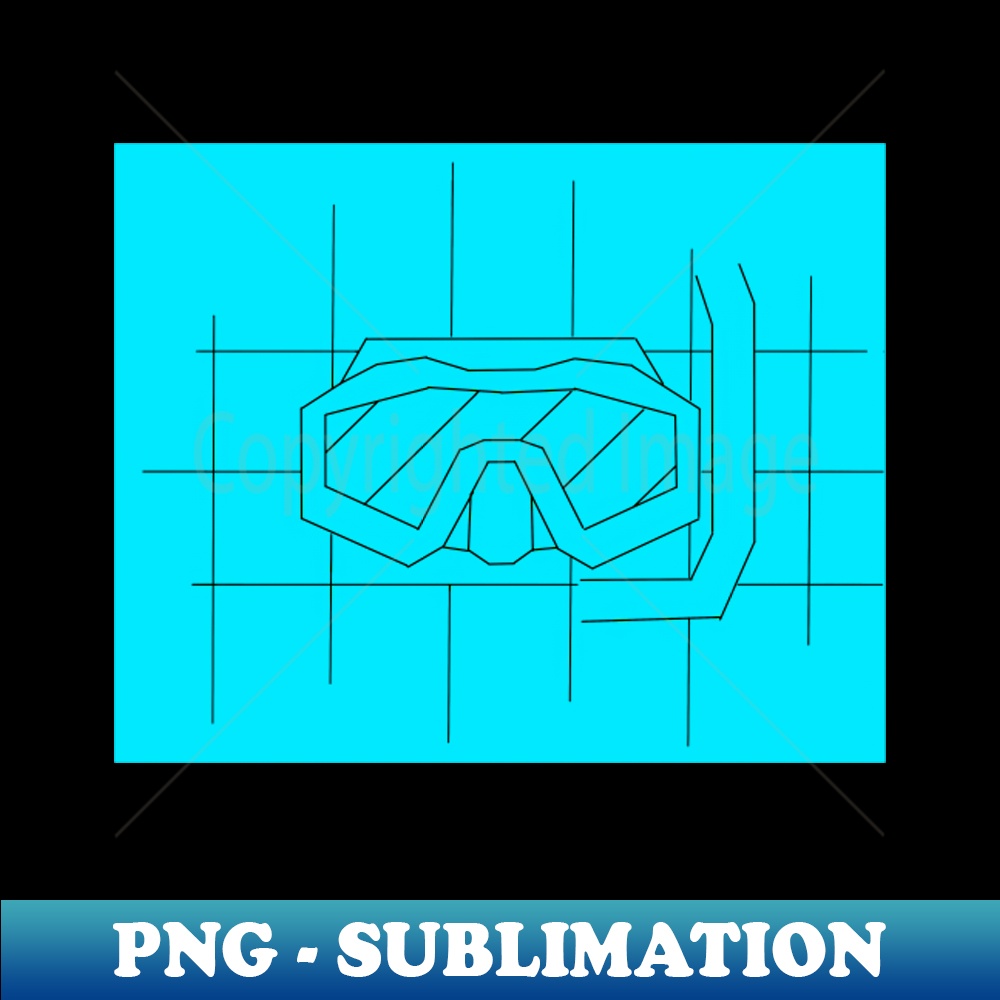 REVERSED GRID DRAWING OF A DIVE MASK blue - High-Quality PNG | Inspire ...