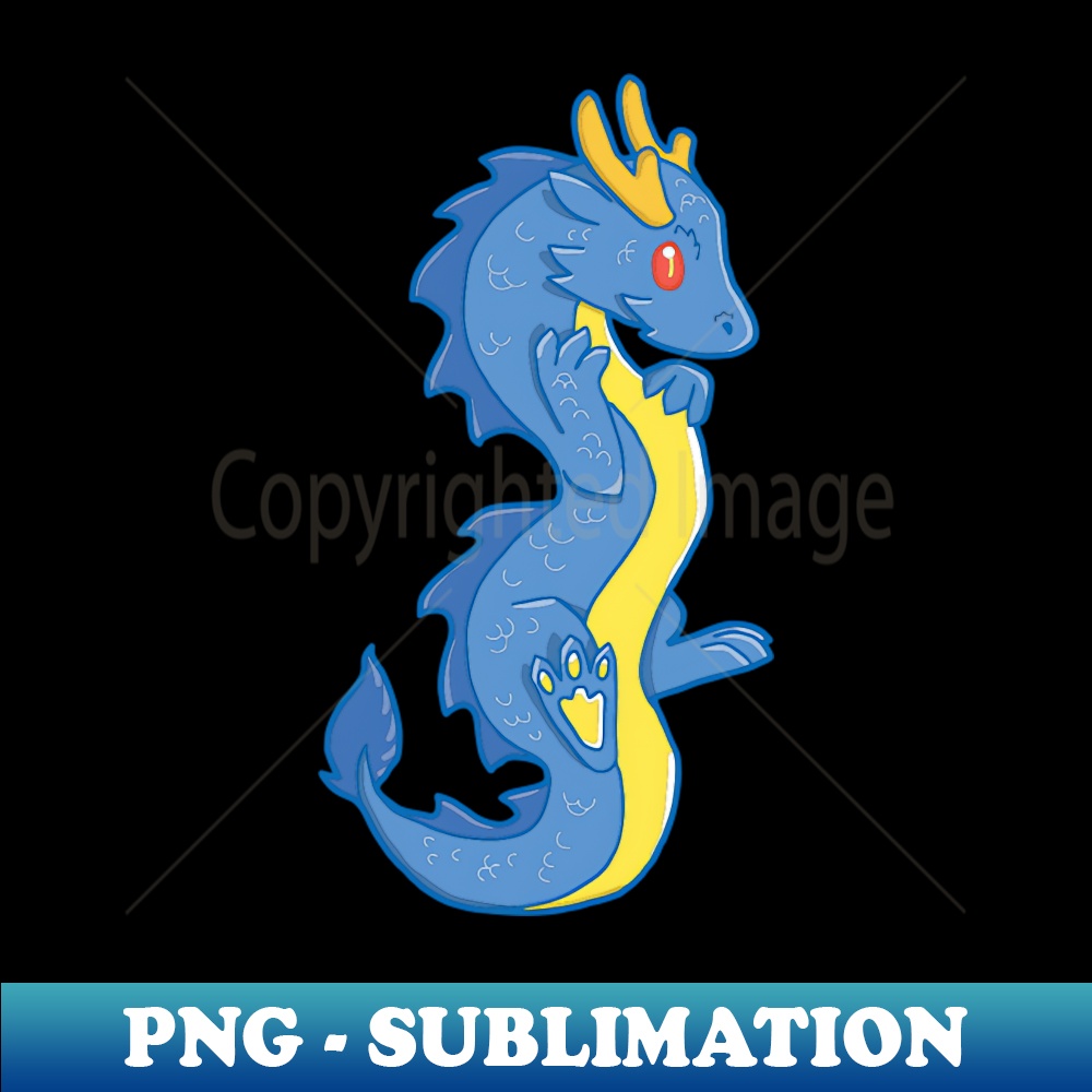 Cute Blue Eastern Dragon Twin - PNG Transparent Sublimation | Inspire ...