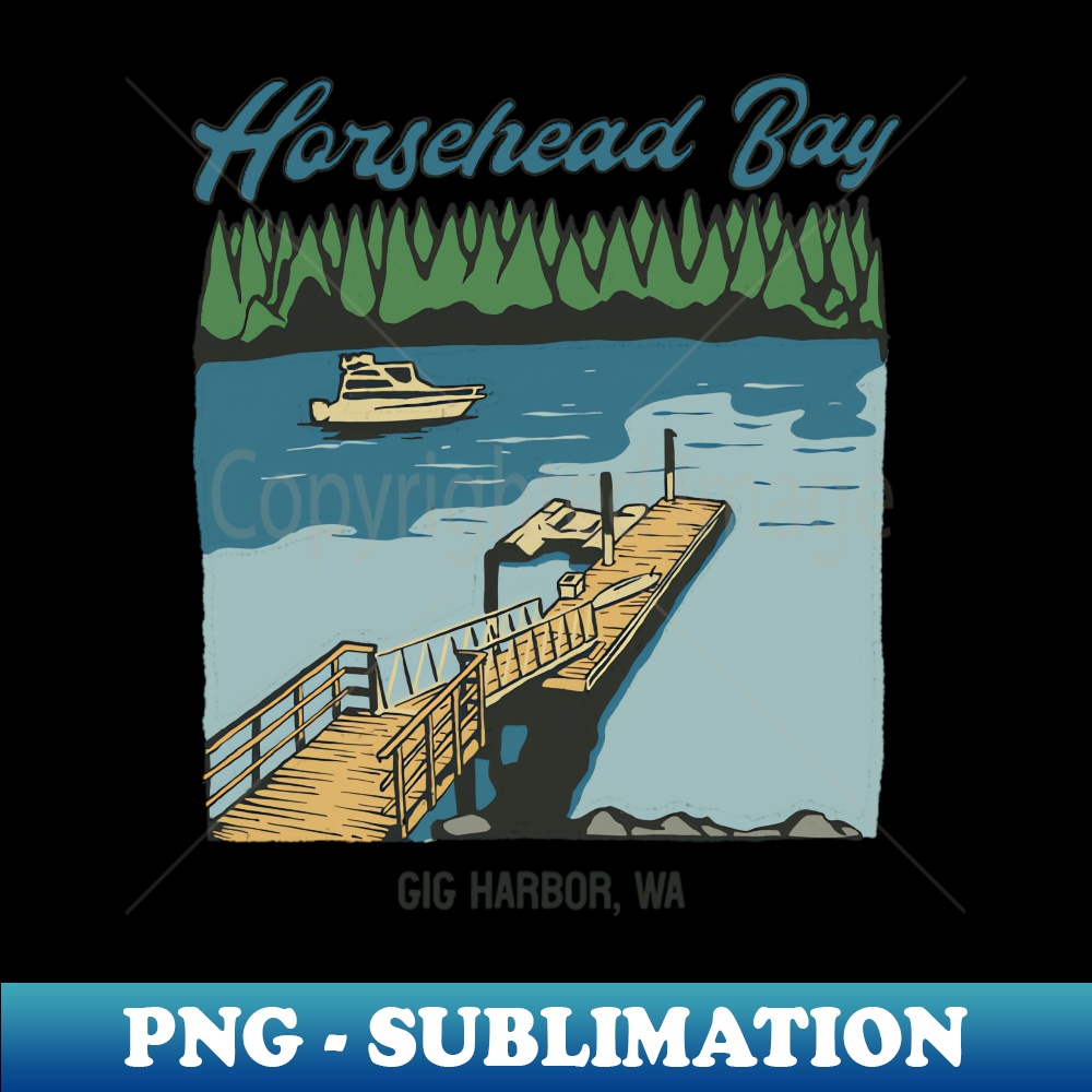 Vintage Horsehead Bay Gig Harbor - High-Quality PNG Sublimat | Inspire Uplift