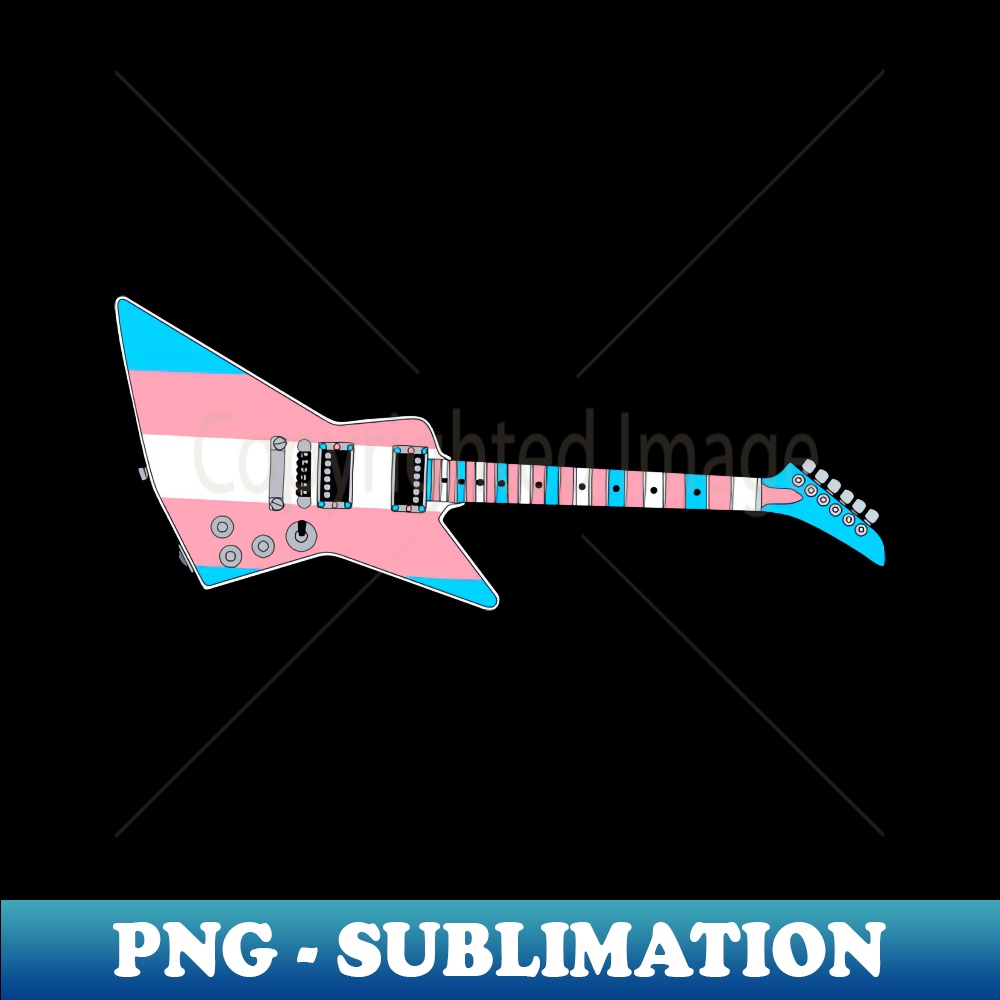 Transgender Pride Electric Guitar - PNG Transparent Sublimat - Inspire ...