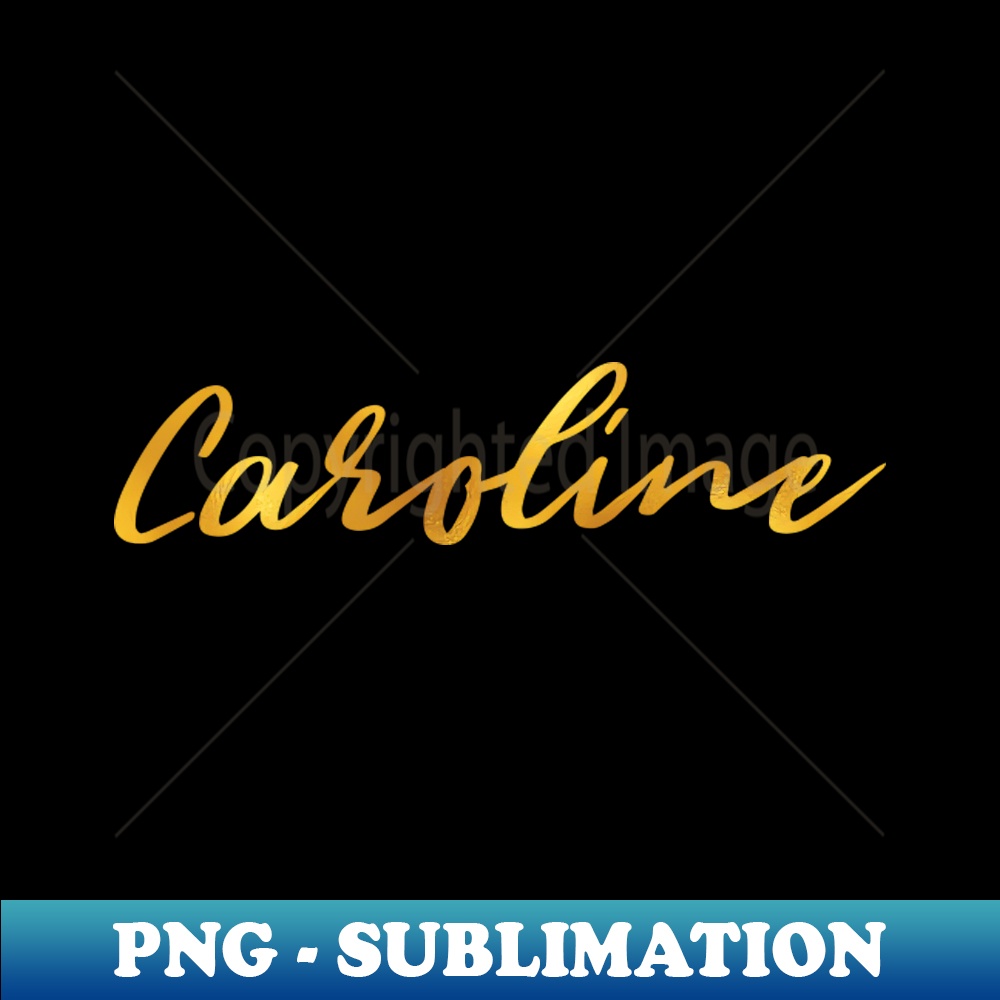 Caroline Name Hand Lettering in Faux Gold Letters - PNG Subl | Inspire ...