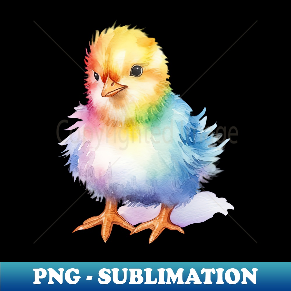 Cute Rainbow Baby Chicken Watercolor - Premium PNG Sublimati | Inspire ...