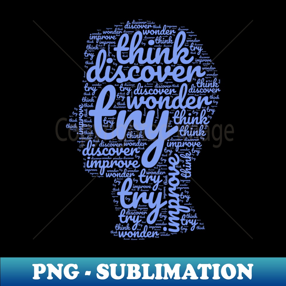Motivational Word Cloud Head Typography Design - PNG Transp - Inspire ...