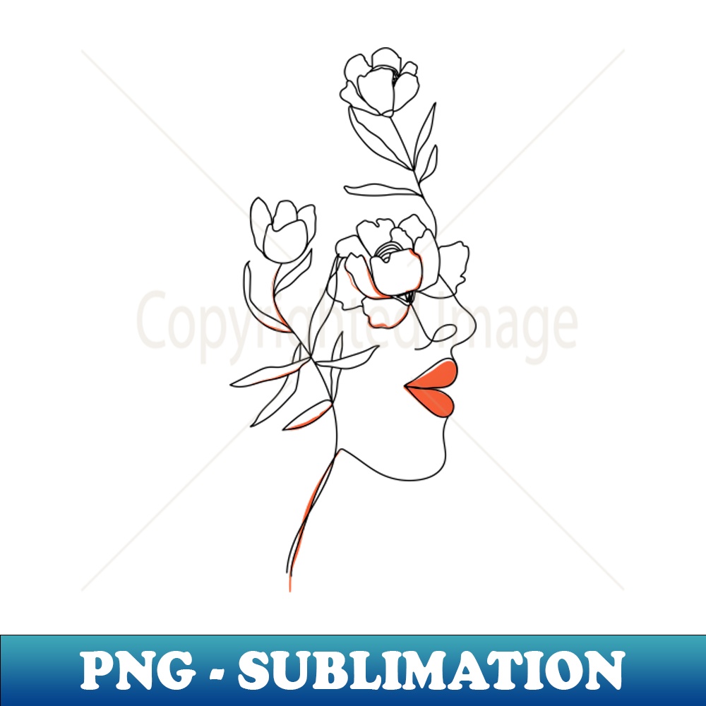 Minimal Woman line art Trendy one line girl face with flower | Inspire ...