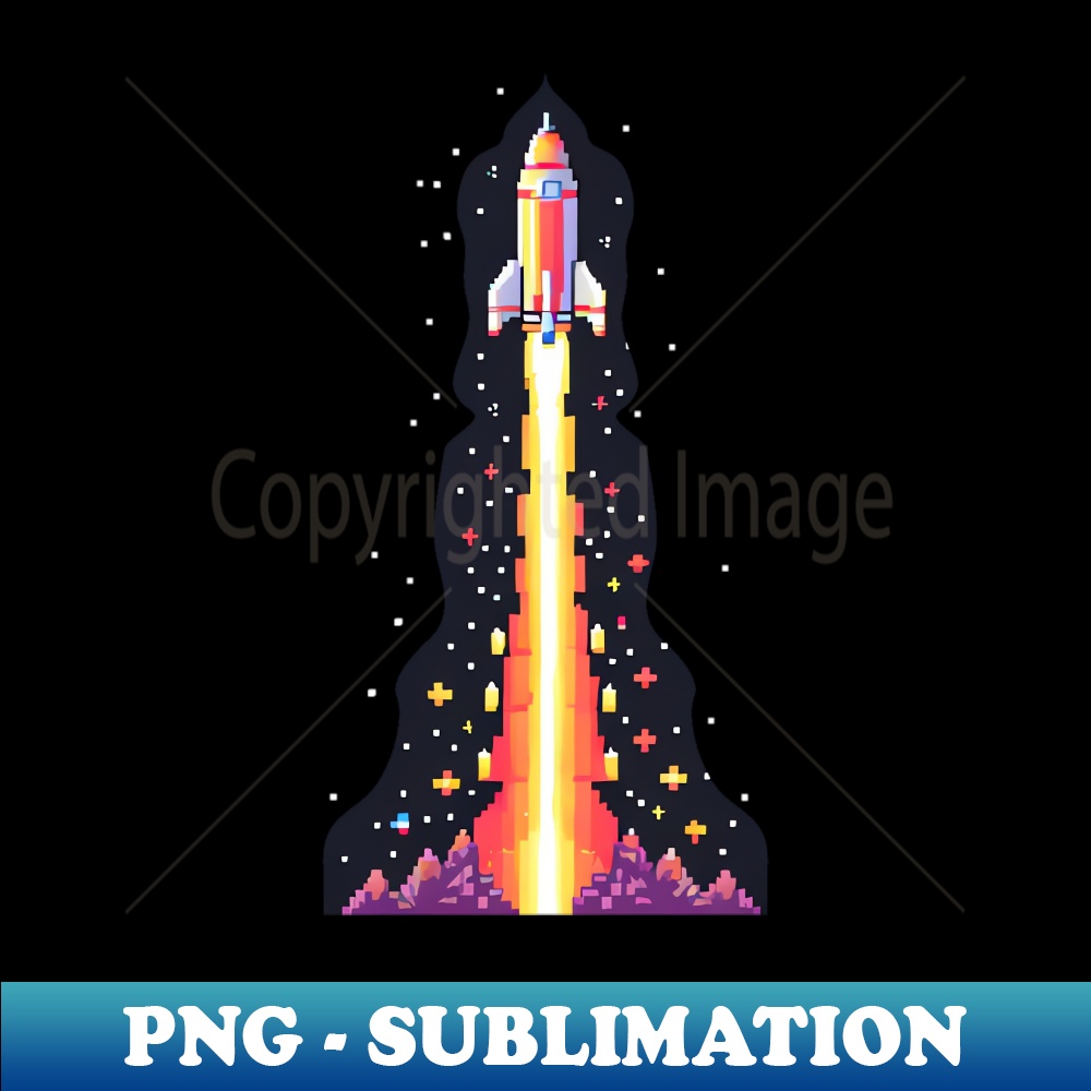 Galactic Soar Pixel Art Space Shuttle Launch - Instant PNG S | Inspire ...