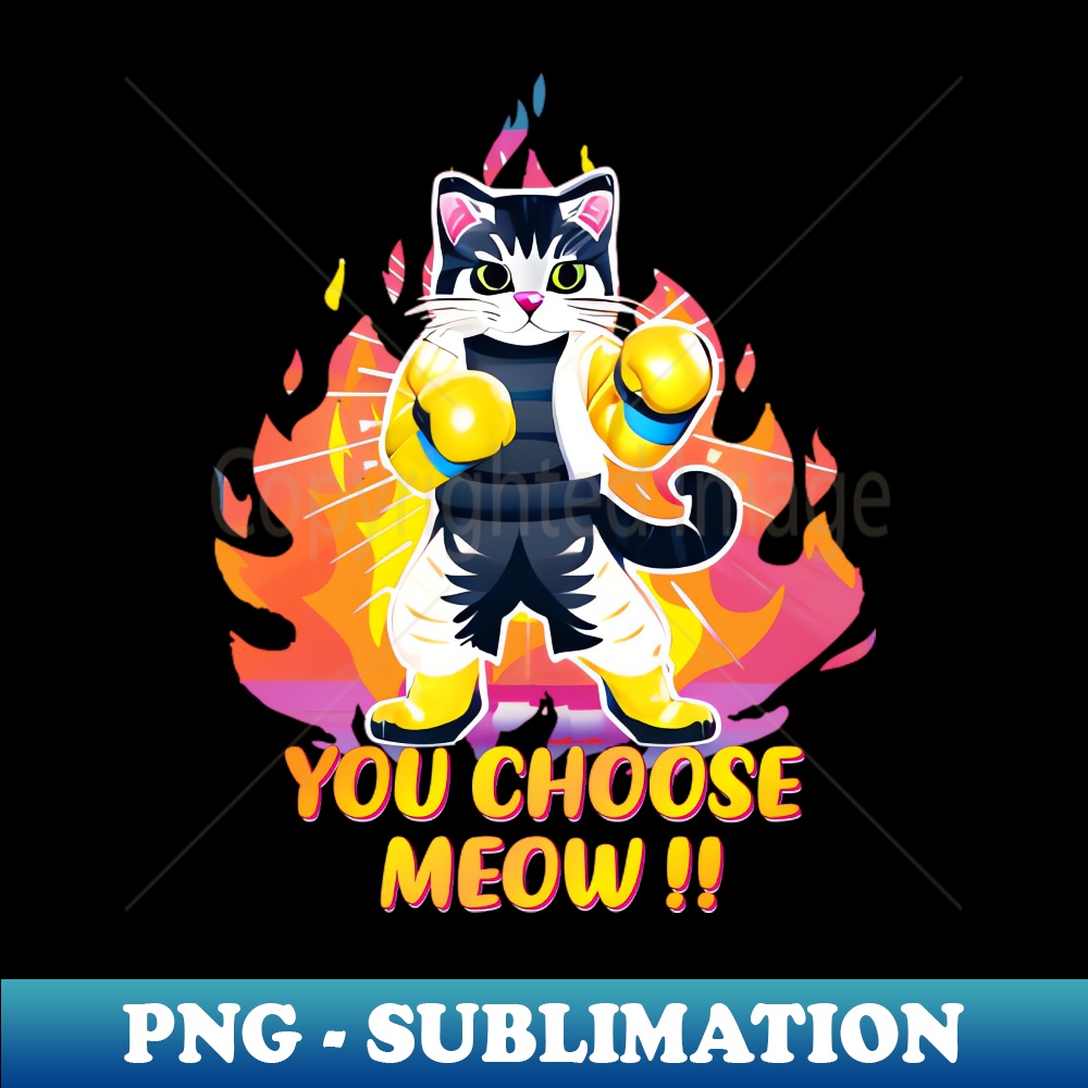 Boxing cat you choose meow - PNG Transparent Digital Downloa | Inspire ...