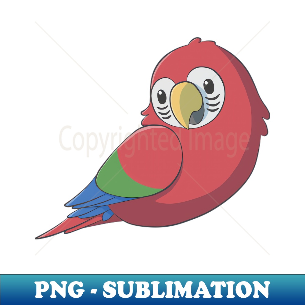 Cute fluffy red and green macaw - Instant PNG Sublimation Do | Inspire ...