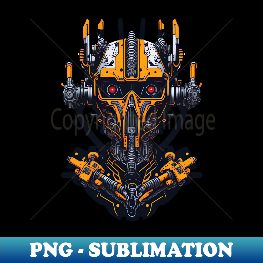 Mecha Skull S01 D86 - Modern Sublimation PNG File - Inspire Uplift