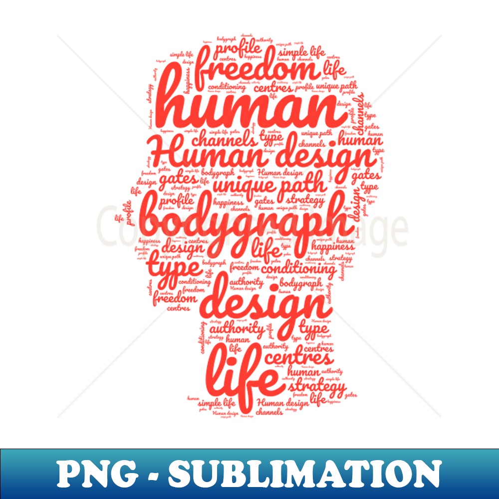 Human Design Letters Words Red - Special Edition Sublimation | Inspire Uplift
