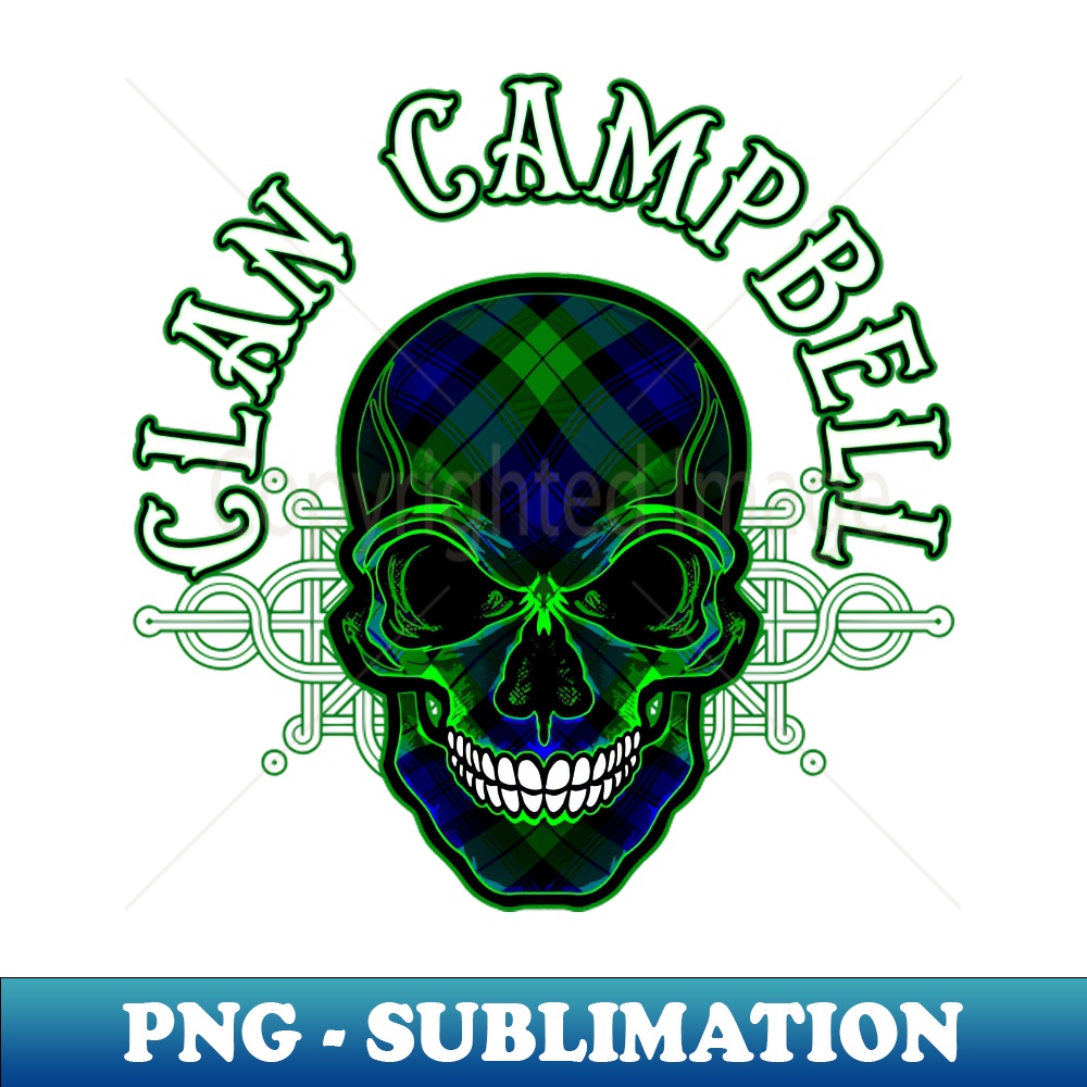 Scottish Clan Campbell Tartan Celtic Skull - Exclusive PNG S - Inspire ...