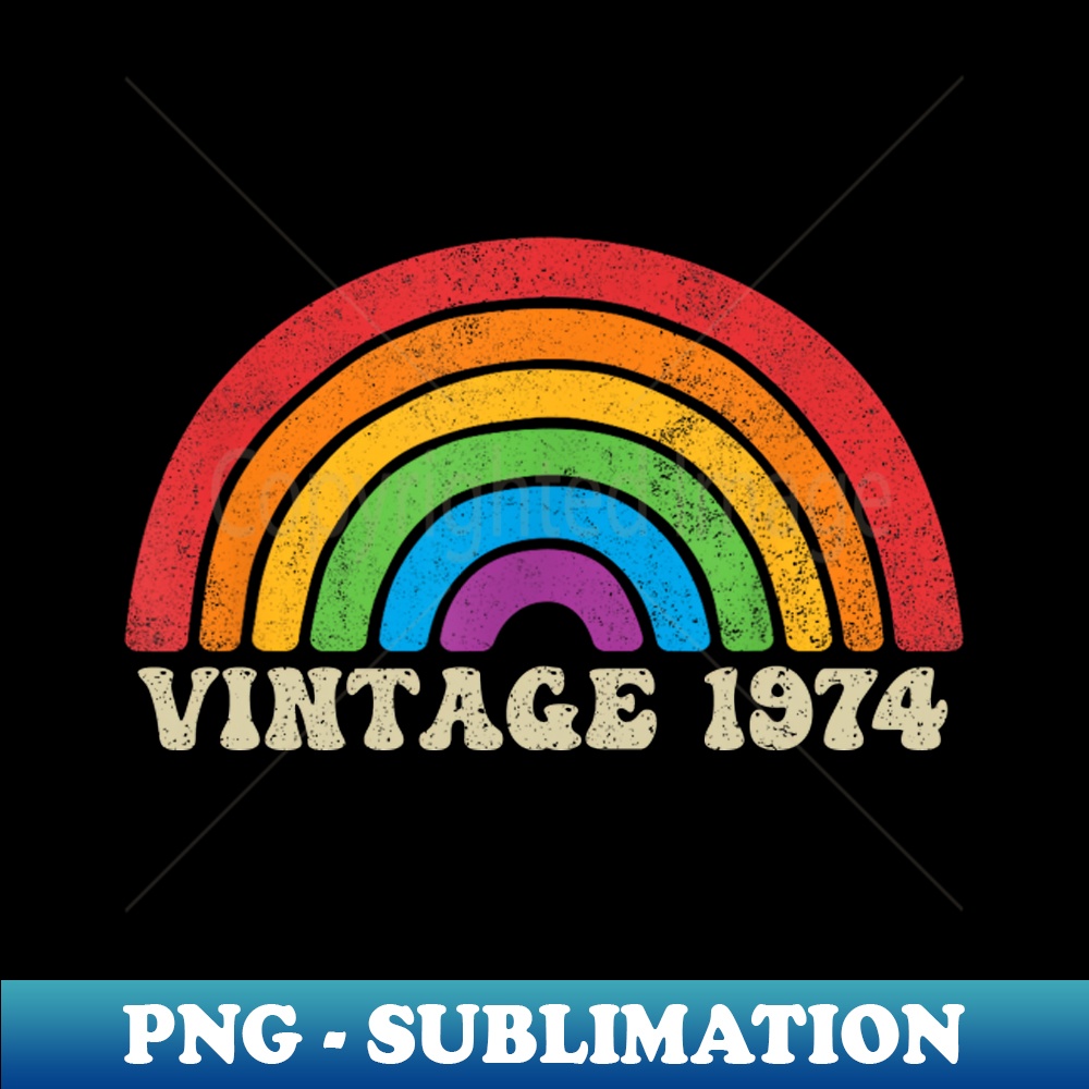 Vintage 1974 - Retro Rainbow Vintage-Style - High-Resolution | Inspire ...