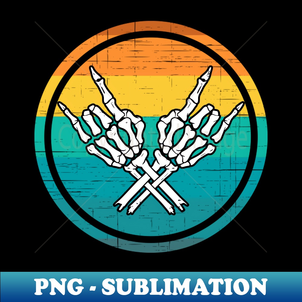 Skeleton Hands Devil Horns Rock Lover - Artistic Sublimation | Inspire ...