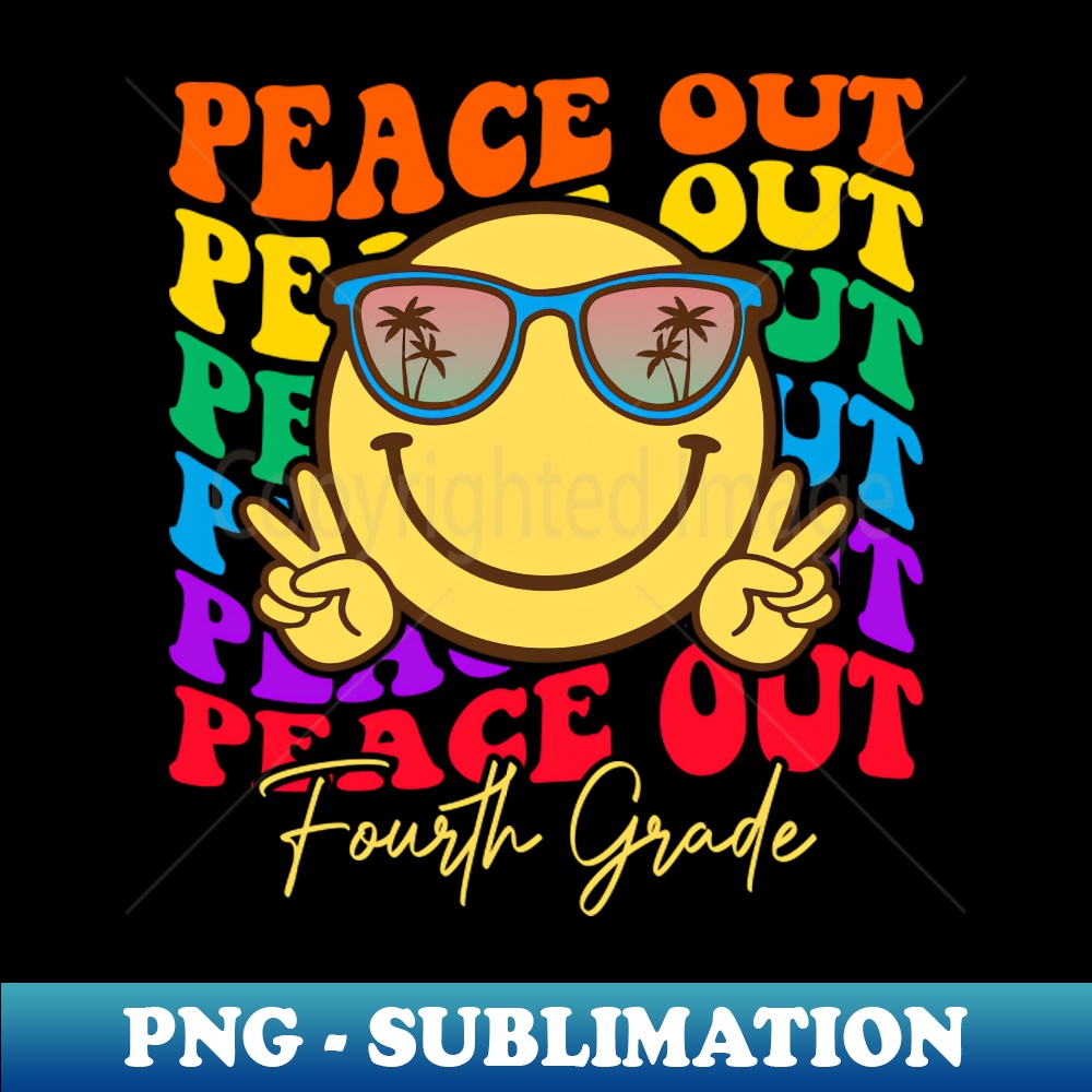 Peace Out Fourth Grade Graduation Kid Smile Retro Face - Exc | Inspire ...