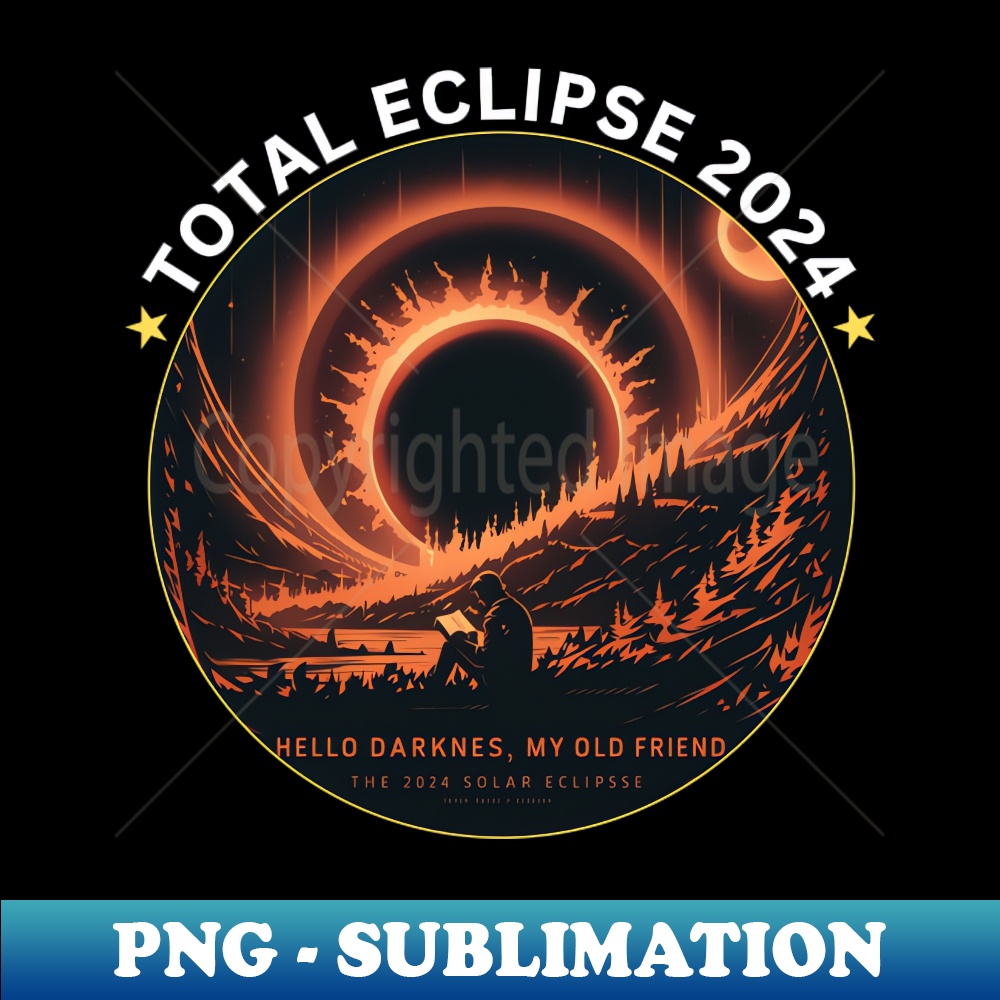 TOTAL ECLIPSE READING BOOKS BY THE RIVER 1 - PNG Sublimation | Inspire ...