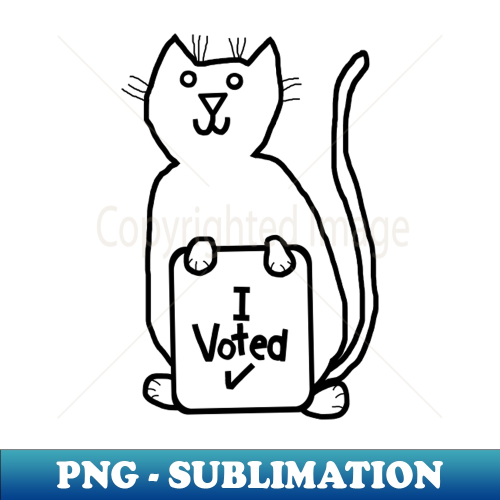 Cute Cat says she Voted Line Drawing - Exclusive PNG Sublima | Inspire ...