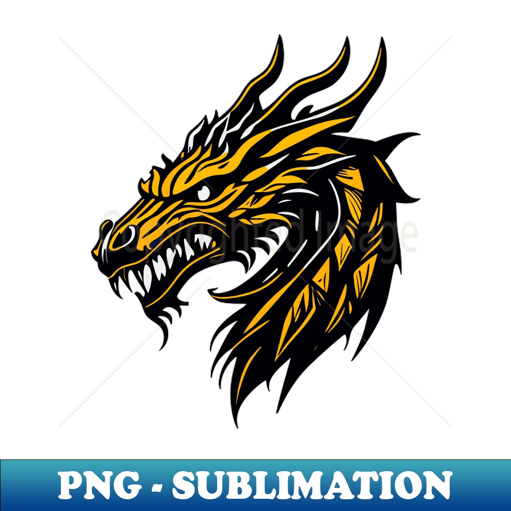 Yellow Dragon Head - High-Resolution PNG Sublimation File | Inspire Uplift