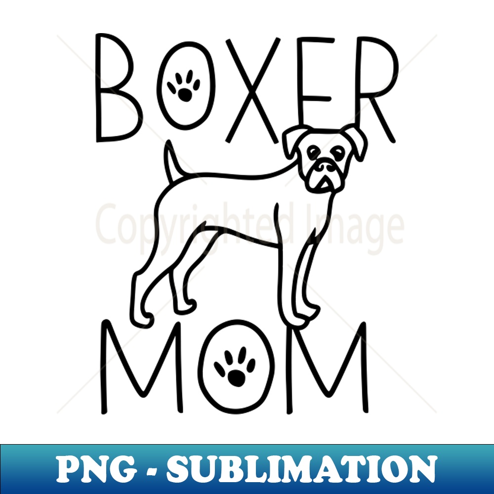 Boxer Mom Line Art - PNG Transparent Sublimation File | Inspire Uplift